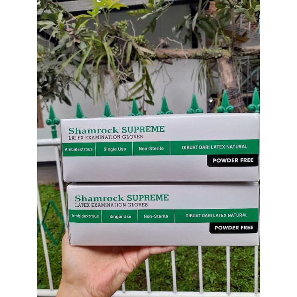 Jual Shamrock Supreme Gloves / Sarung Tangan Karet LATEX Non Powder (L ...