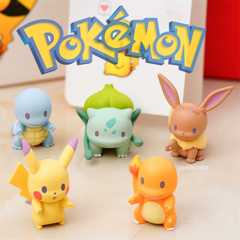 Jual 5pcs Pokemon Miniature Set Pikachu Figure Squirtle Charmander ...