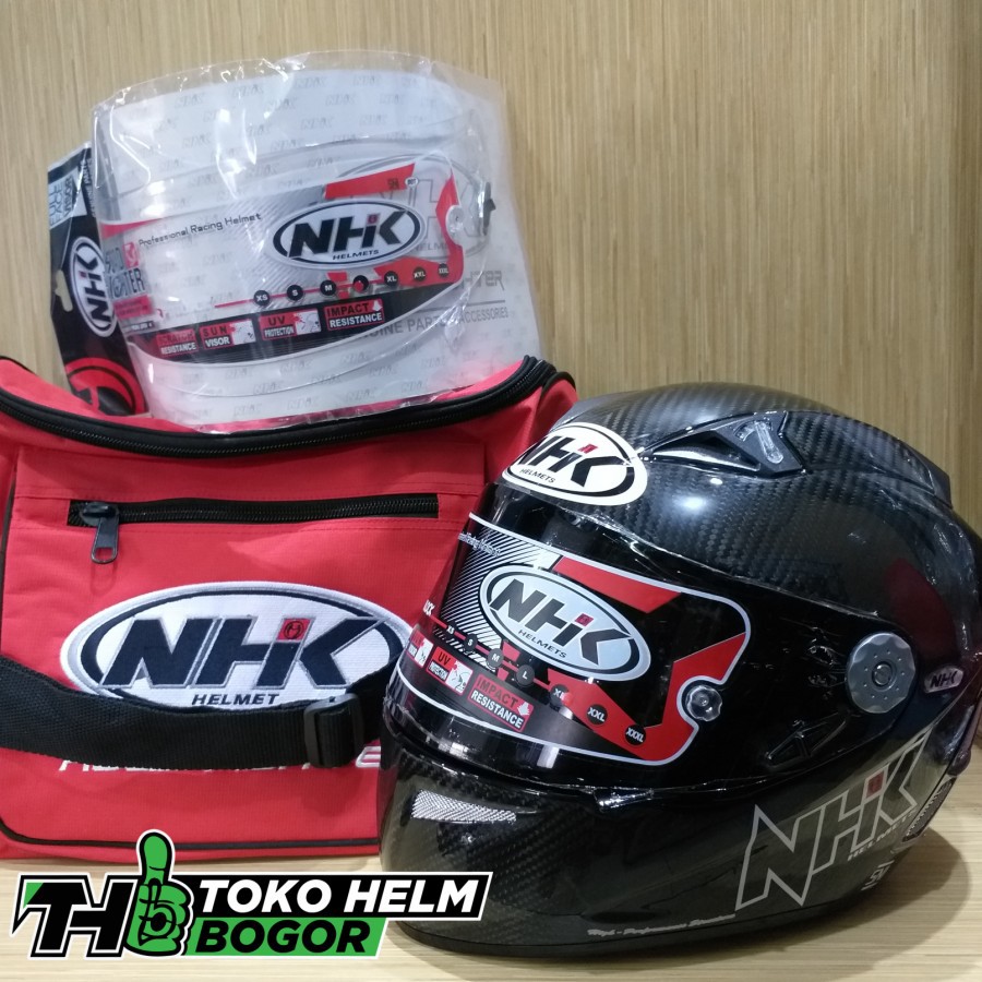 Jual NHK GP Pro Terminator race Carbone Flat visor | Shopee Indonesia