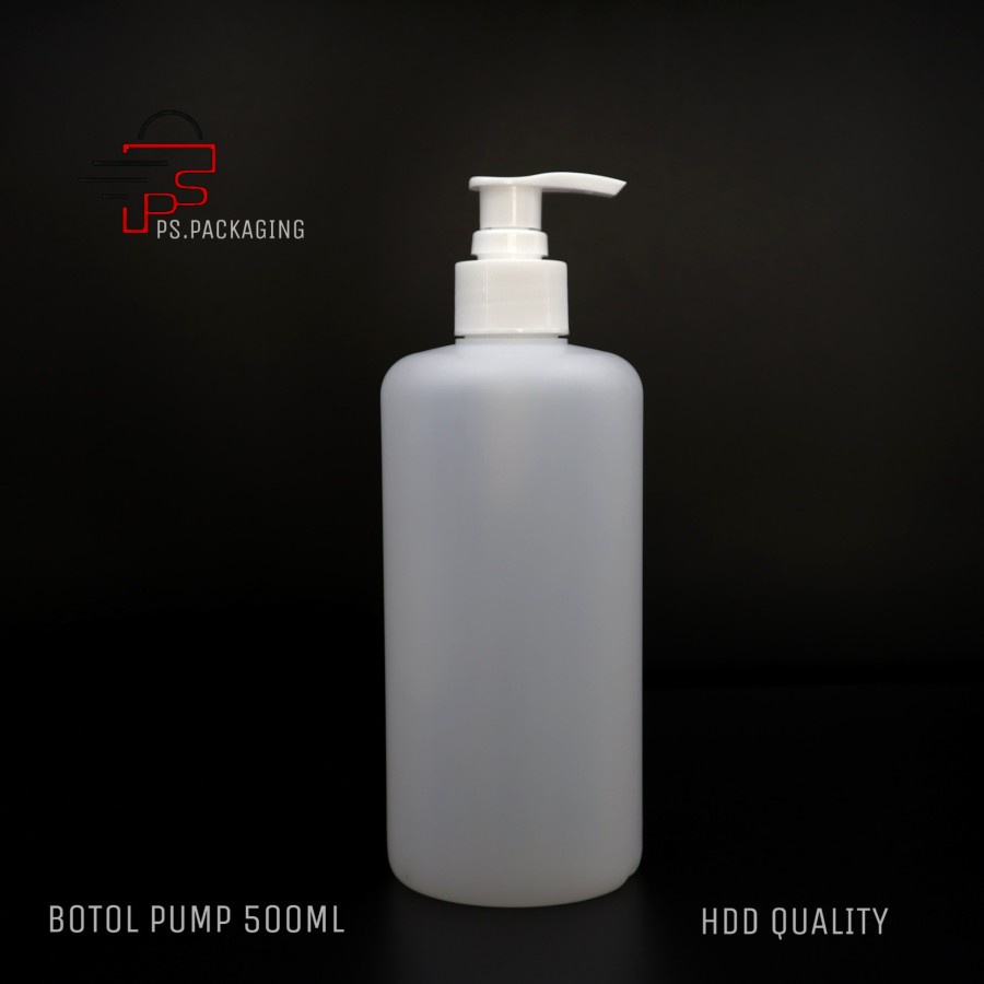 Jual BOTOL PUMP 500 ML HDPE NECK 28 NATURAL/ BOTOL KEMASAN SABUN CAIR,HANDSANITIZER 500ML ...