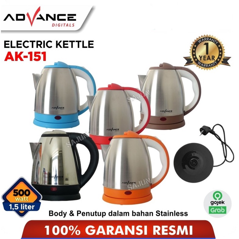 Jual Advance AK-151 Electric Kettle 1,5 Liter Teko Listrik AK151 | Shopee Indonesia
