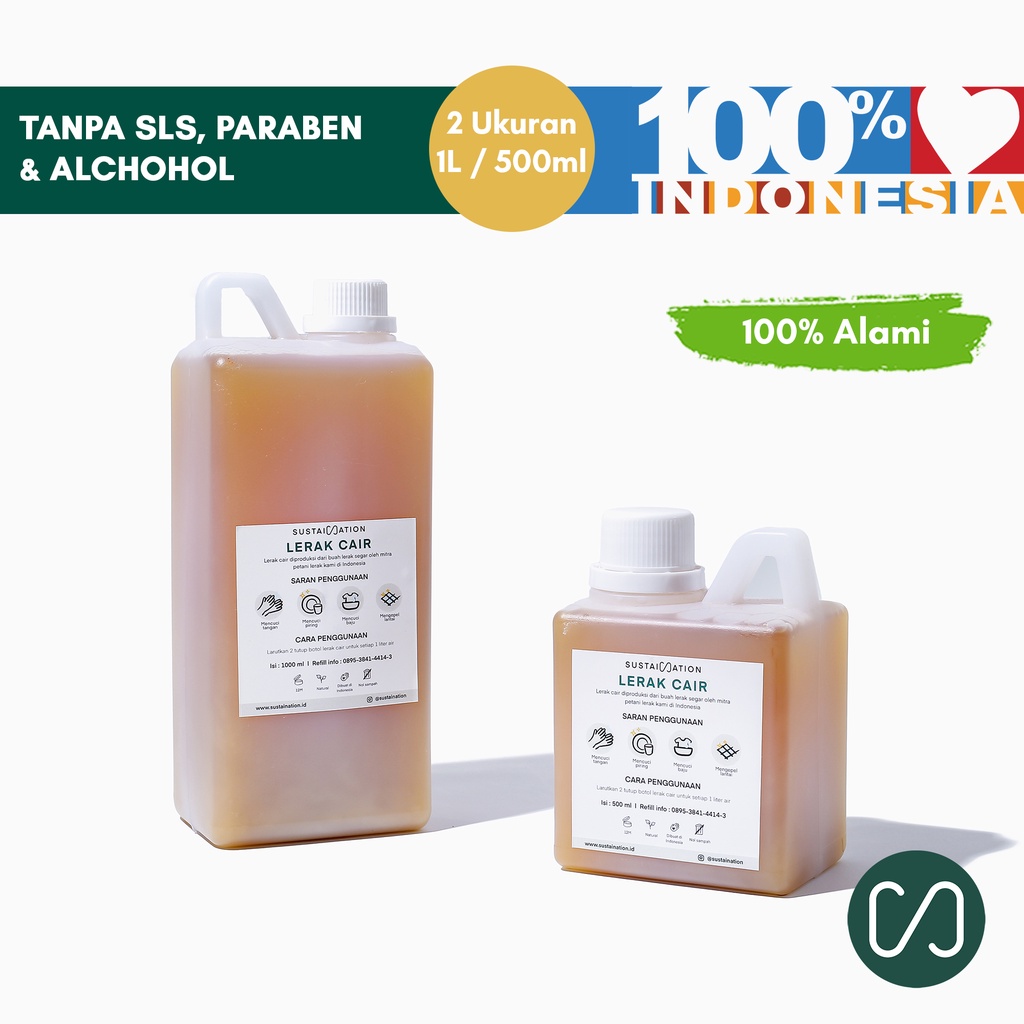 Jual Sustaination Sabun Pembersih Alami Lerak Cair Untuk Cuci Piring ...
