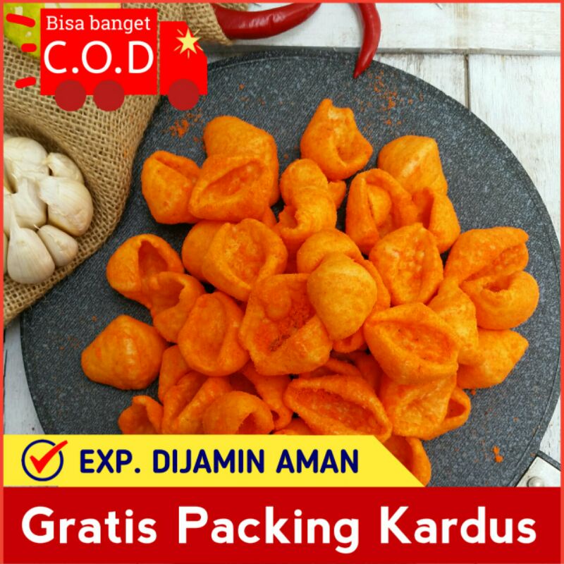 Jual KERUPUK BENTUK KERANG PEDAS 200 GRAM | Shopee Indonesia