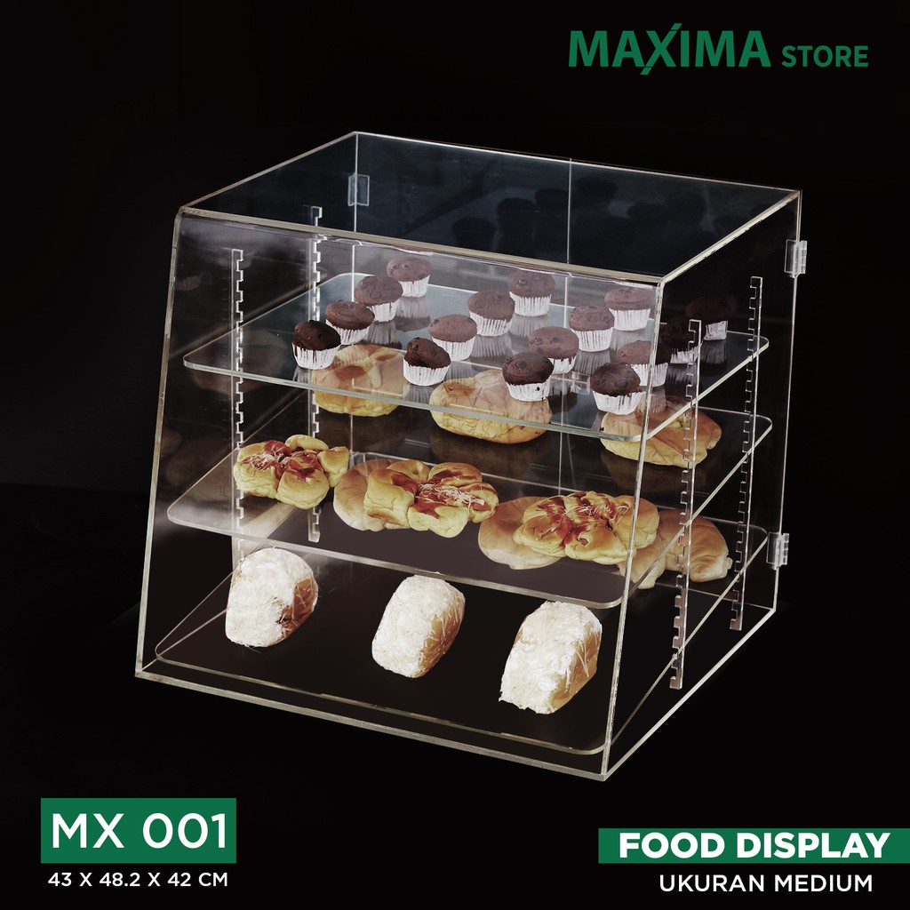 Jual tempat roti akrilik / display makanan arkilik / display food ...