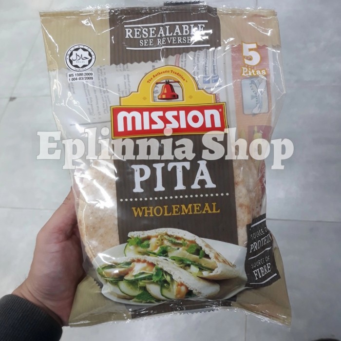 Jual Mission Pita Wholemeal 5's 400 gr - Roti Pita Gandum | Shopee ...