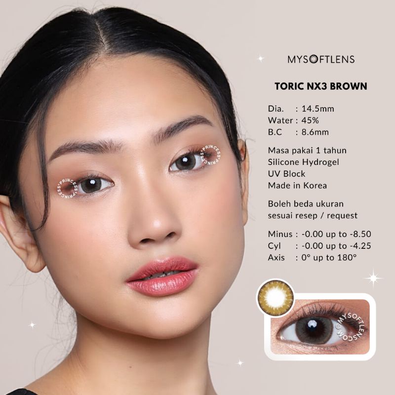 Jual Softlens Silinder Toric NX3 14.5mm Mata Minus Cylinder Astigmatism ...