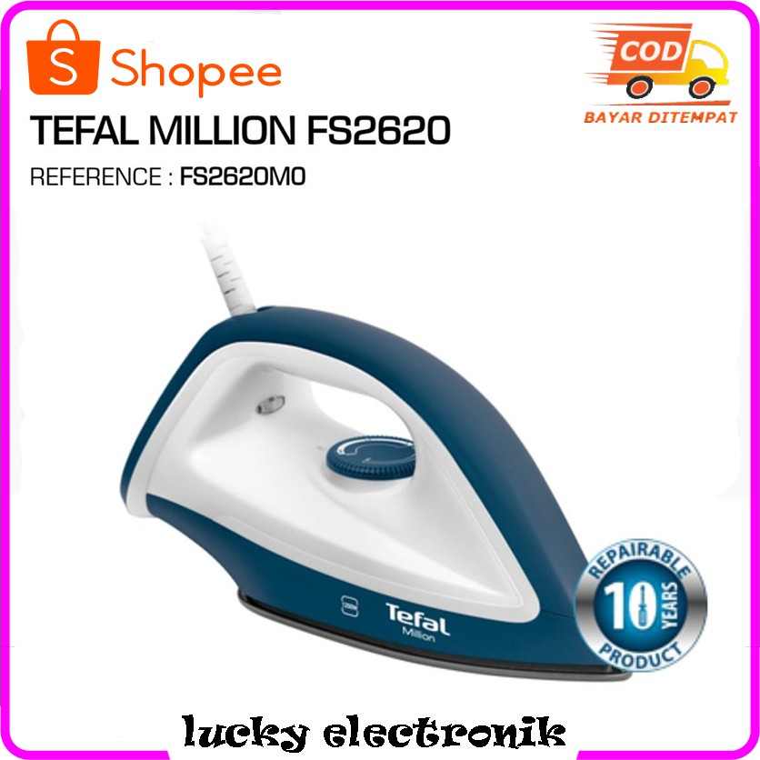 Jual Seterika Tefal Million Dry iron esy gliss seterika kering | Shopee ...