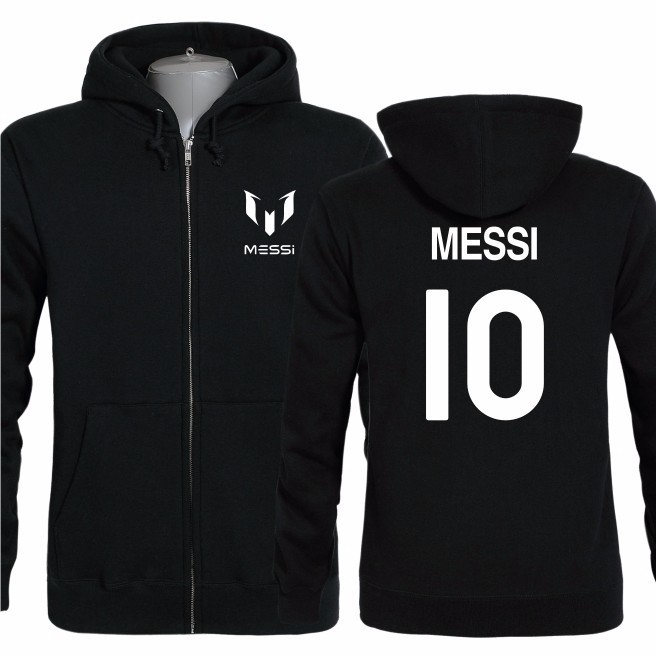Jual Jaket Hoodie Sweater Lionel Messi Hitam sweater murah | Shopee ...