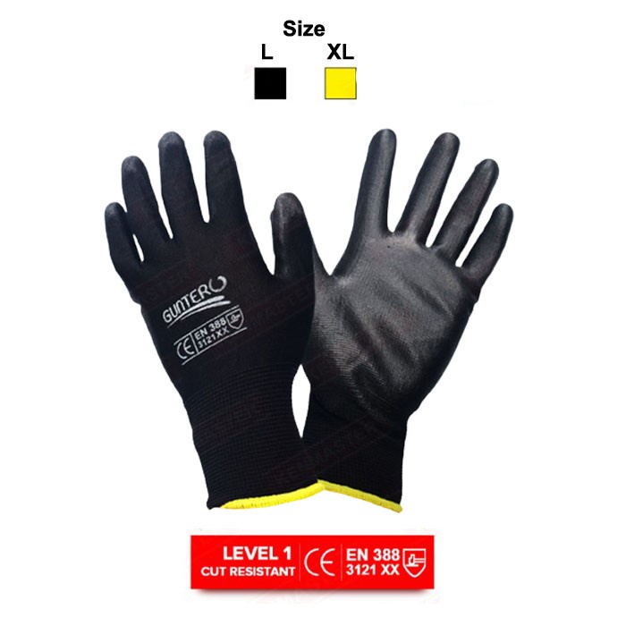 Jual Guntero Sarung Tangan Safety Hitam GT1001 | Shopee Indonesia