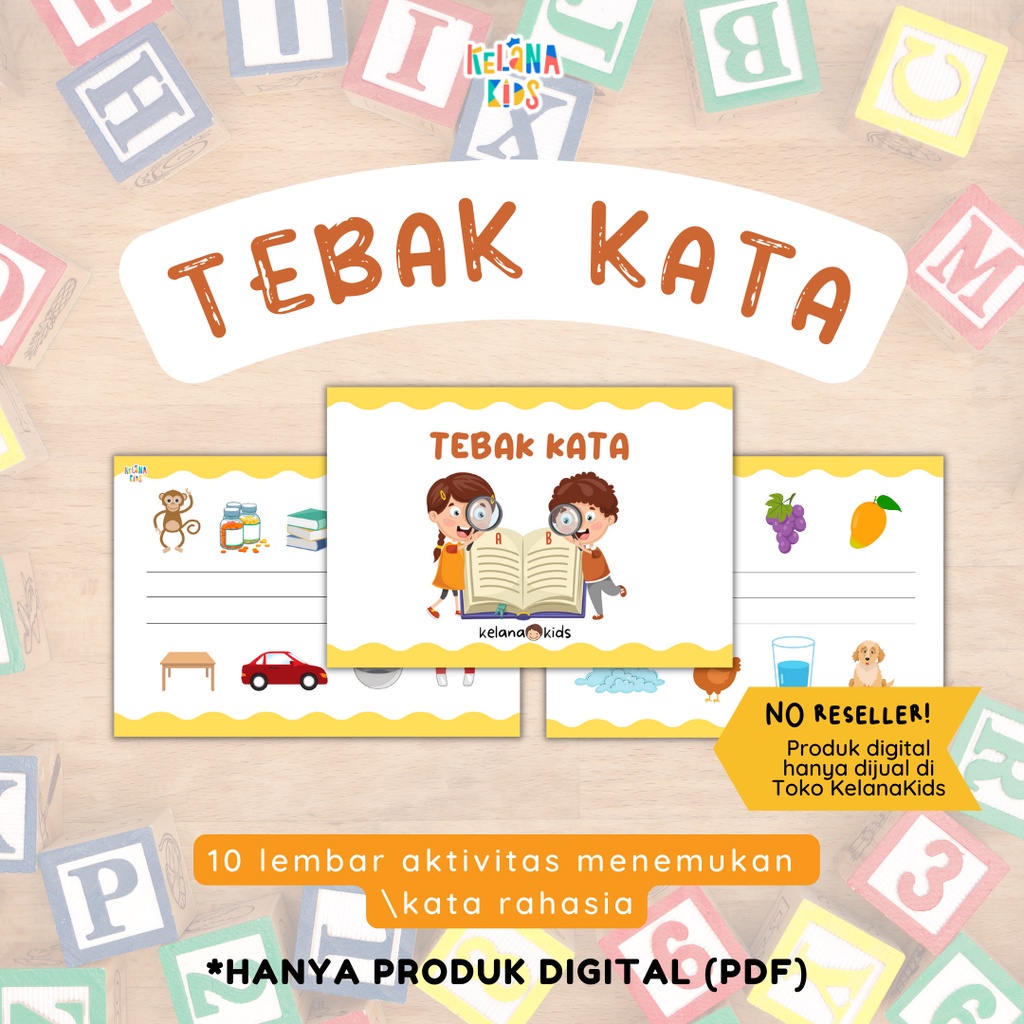 Jual Printable Worksheet Aktivitas Tebak Kata 10 Lembar Buku Belajar ...