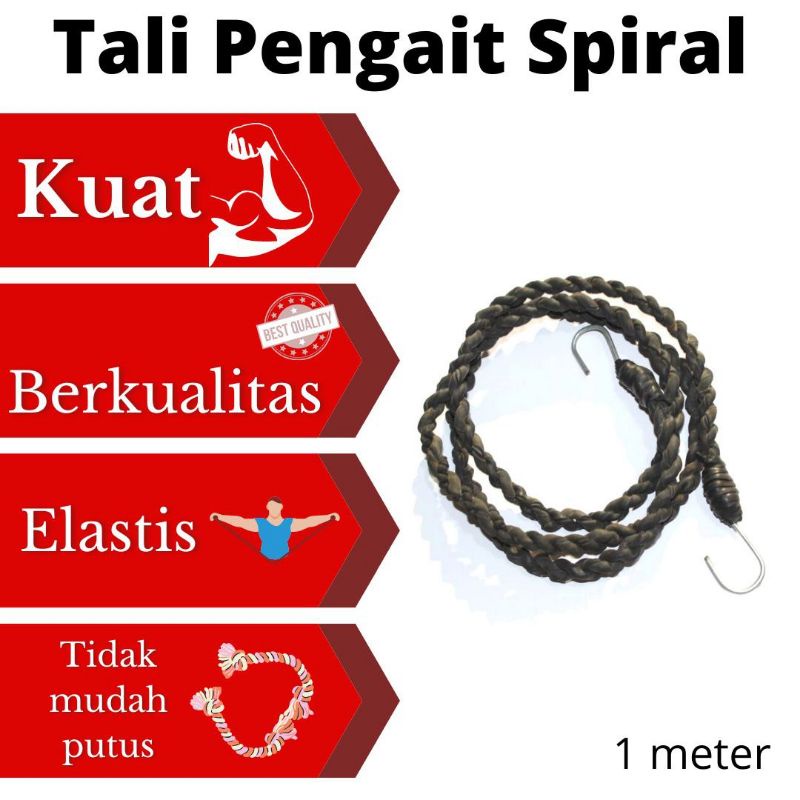 Jual Tali Karet Pengikat Barang Dagangan Ulir / Spiral 1 Meter Murah ...