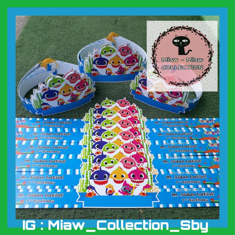 Jual Topi Ultah Custom Free Design ( Baby Shark) | Shopee Indonesia