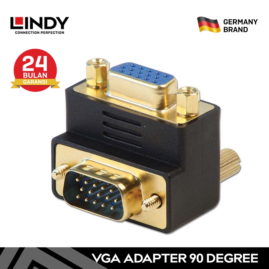 Jual LINDY Konektor VGA Angle Adapter 90 Degree Down Angled Connector ...