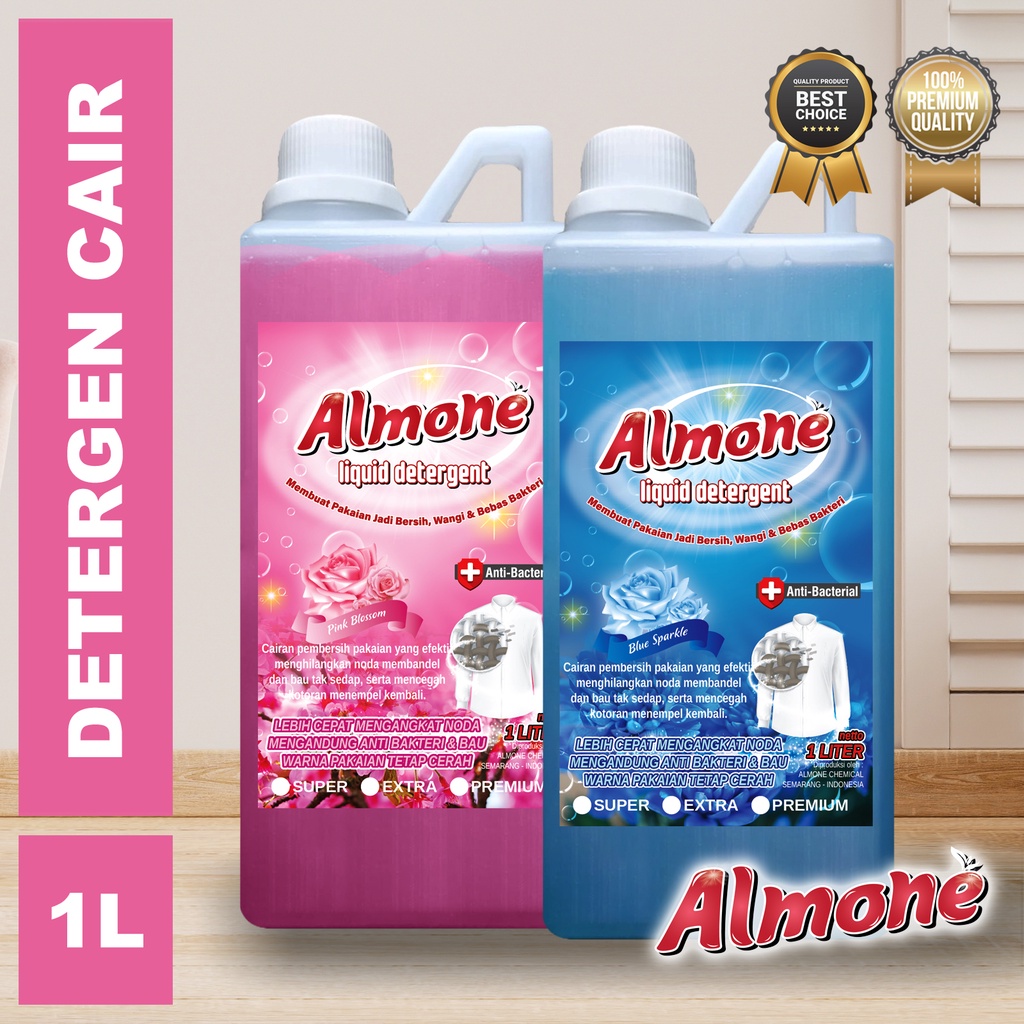 Jual Detergen Cair Deterjen Laundry ALMONE Liquid Detergen 1 Liter | Shopee Indonesia