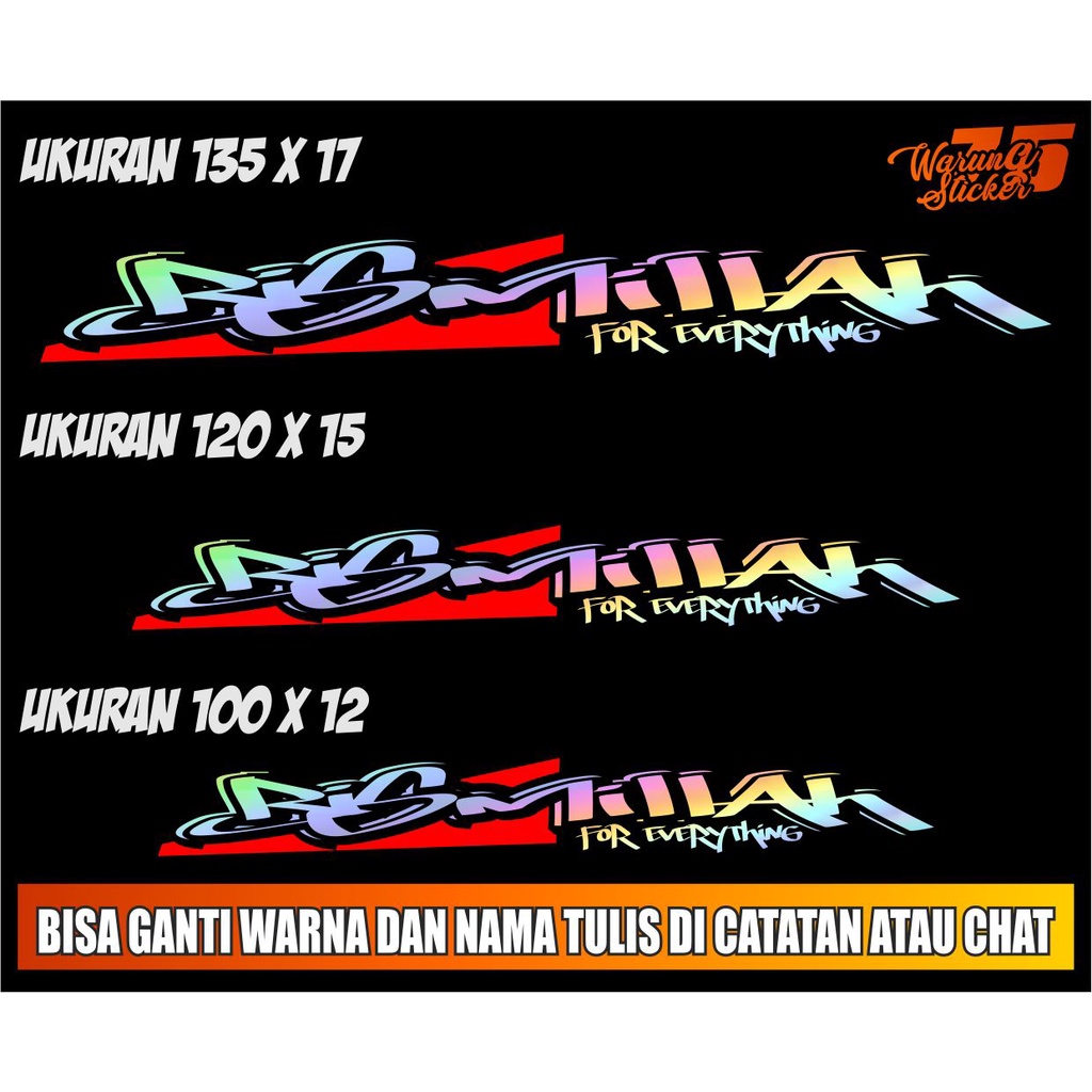 Jual NYALA KENA CAHAYA, Stiker Sticker Truk Bismillah Cutting Sticker ...