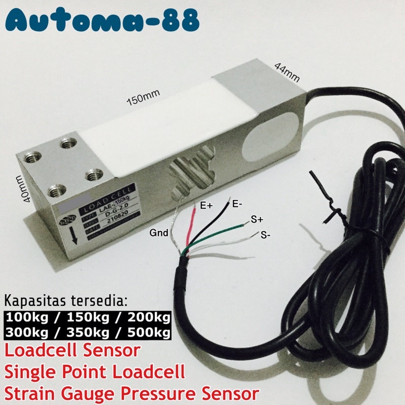 Jual Strain Gauge Pressure Sensor Loadcell LAE-D 100kg 150kg 200kg ...