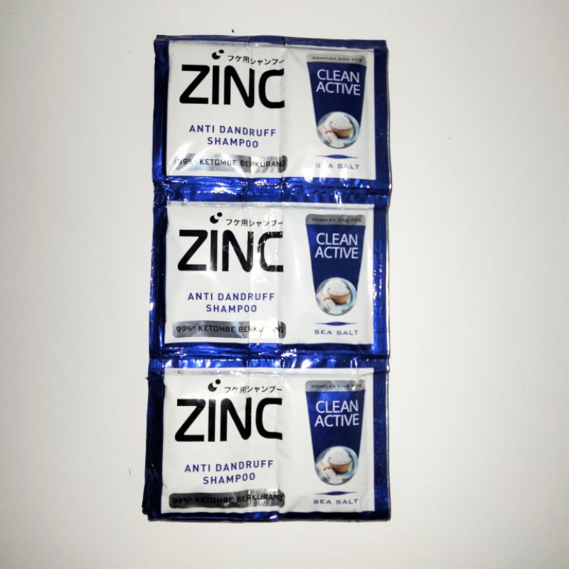 Jual ZINC SHAMPO SACHET 1 RENCENG 12 SACHET FULL ORIGINAL MURAH ...