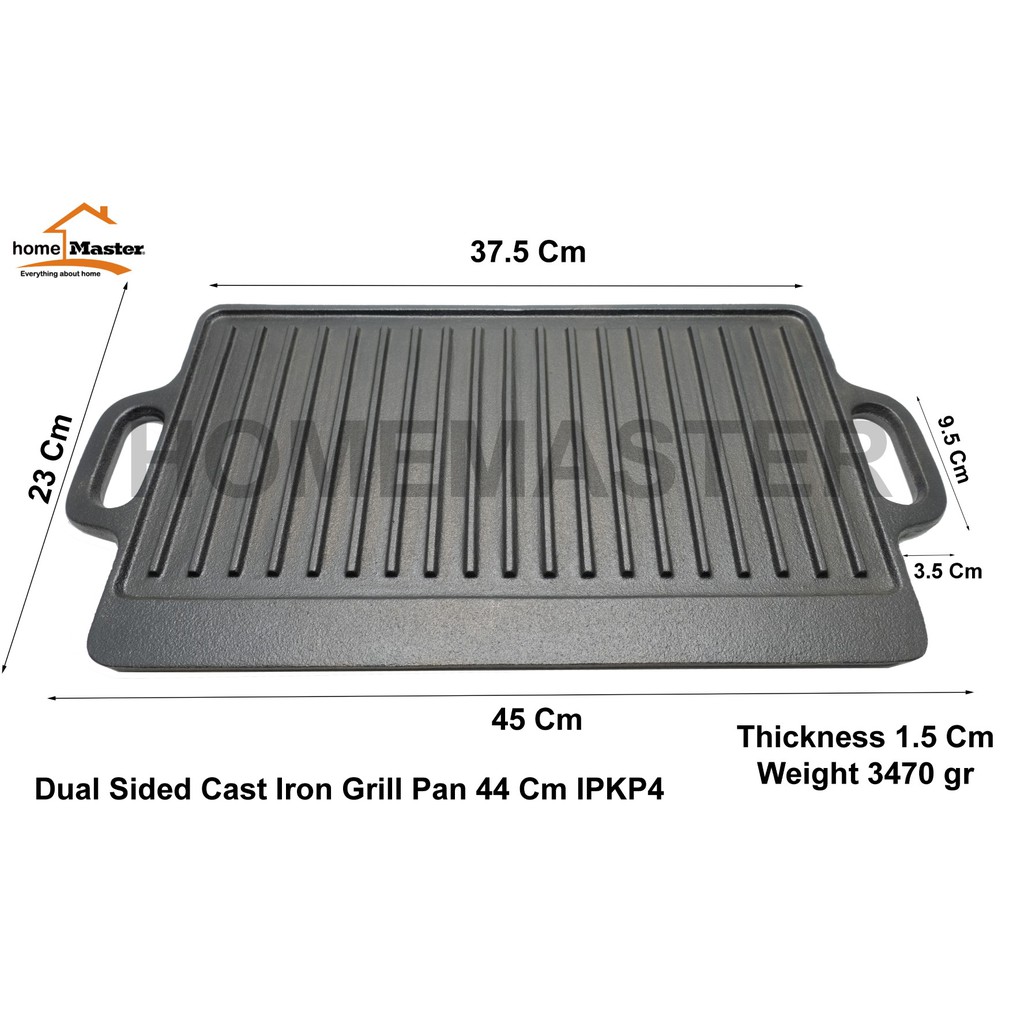 Jual HomeMaster Cast Iron/Besi Cor Persegi/Rectangle Gridle 44 Cm ...