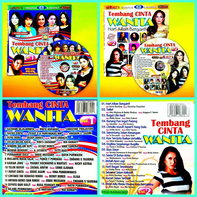 Jual KASET ORIGINAL LAGU KARAOKE TEMBANG CINTA PENYANYI WANITA LENGKAP 2 DISC-VOCAL ON OF AKTIF ...