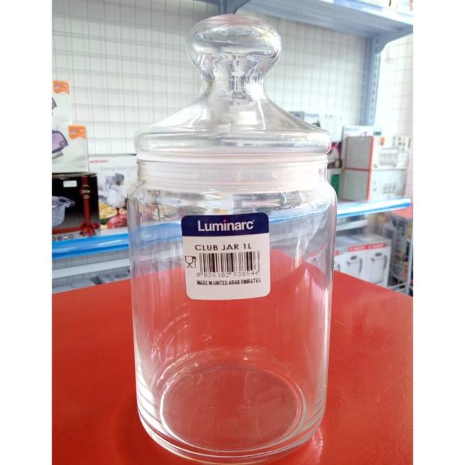Jual *****] Toples kaca Luminarc Club Clear Jar Polos 1 L 1L 1 Liter ...