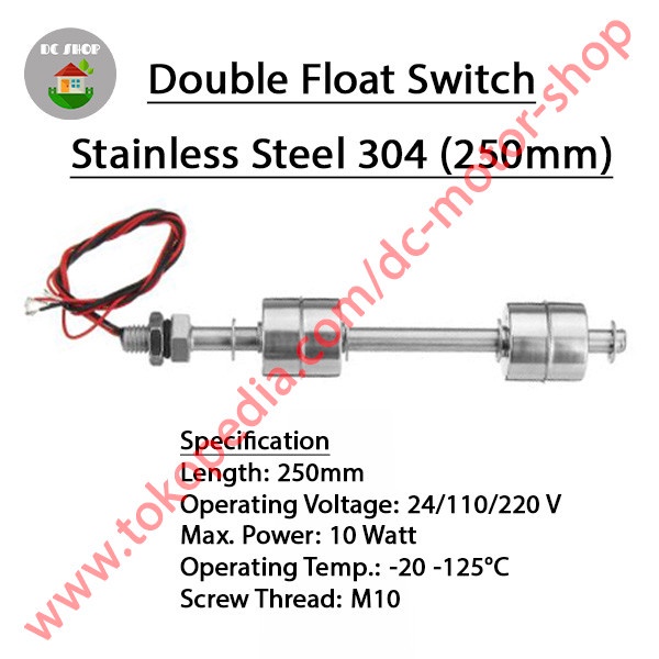 Jual Double Float Switch Dual Balls Stainless SUS Water Level Sensor ...