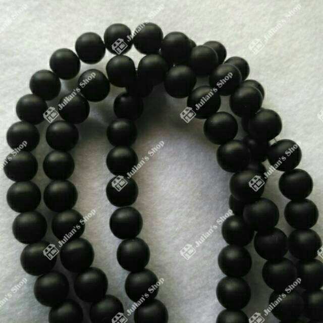 Jual Manik 4mm Mote Batu Alam Natural Black Matte Onyx Black Doff ...