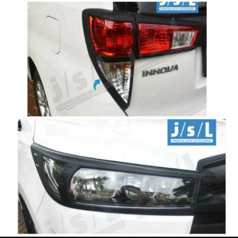 Jual Paket garnish lampu depan dan belakang all new Innova Reborn 2016 2021 2022 2024 2025 Hitam ...