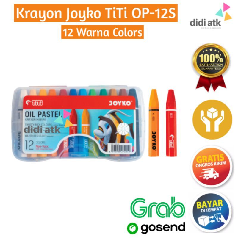Jual Krayon Titi 12 Warna / Oil Pastel Crayon Minyak Joyko TiTi OP-12S ...