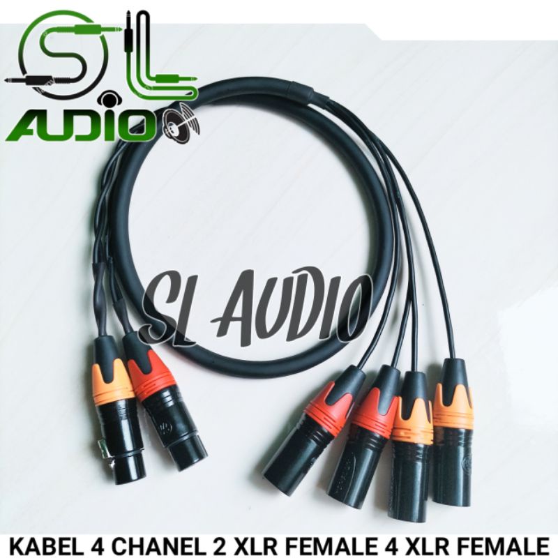 Jual kabel audio cabang 2 socket canon xlr 3 pin female to 4 jack jek ...