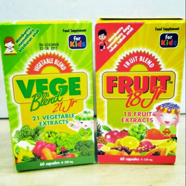 Jual Vegeblend 21 junior isi 60 dan fruit 18 junior isi 60 | Shopee ...