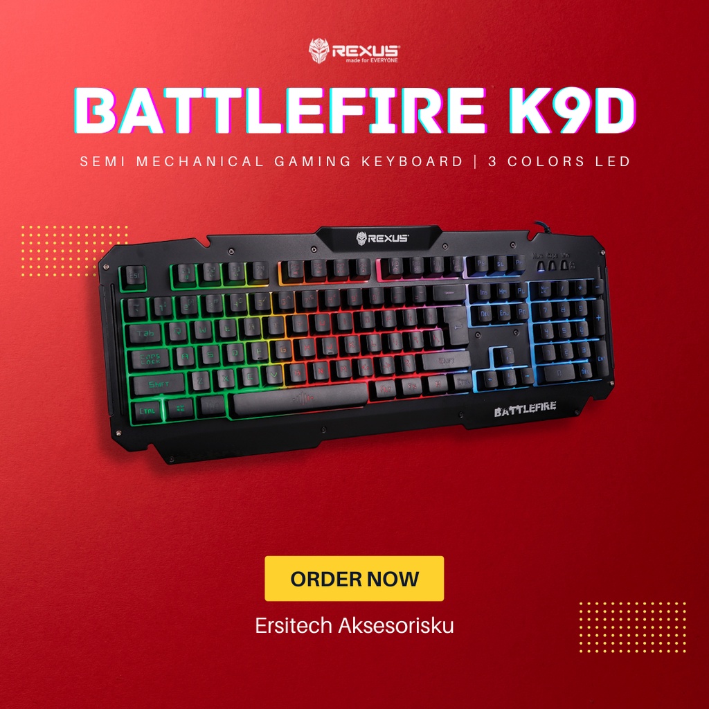 Jual Rexus K9D Battlefire - Keyboard RGB Rexus K9 Keyboard Rexus ...