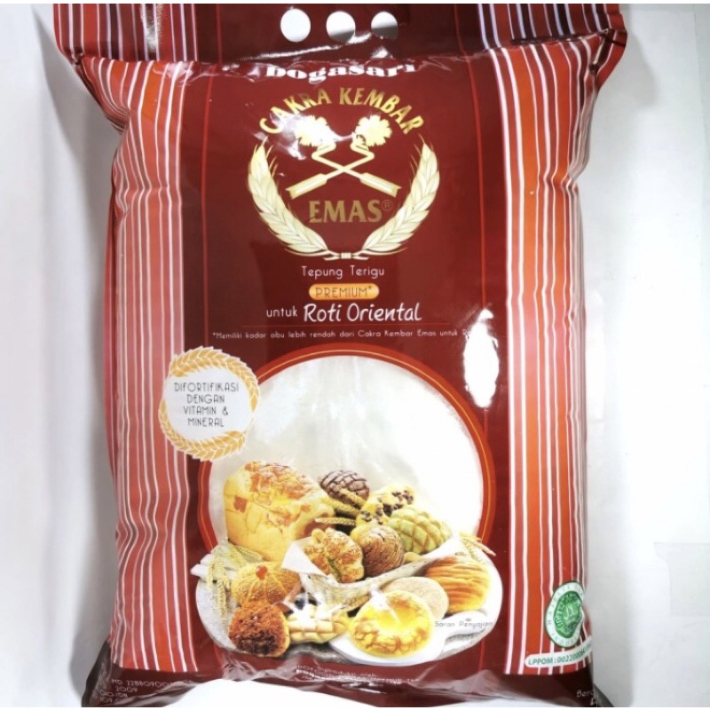 Jual Tepung Cakra Kembar Emas Roti Oriental 5kg | Shopee Indonesia
