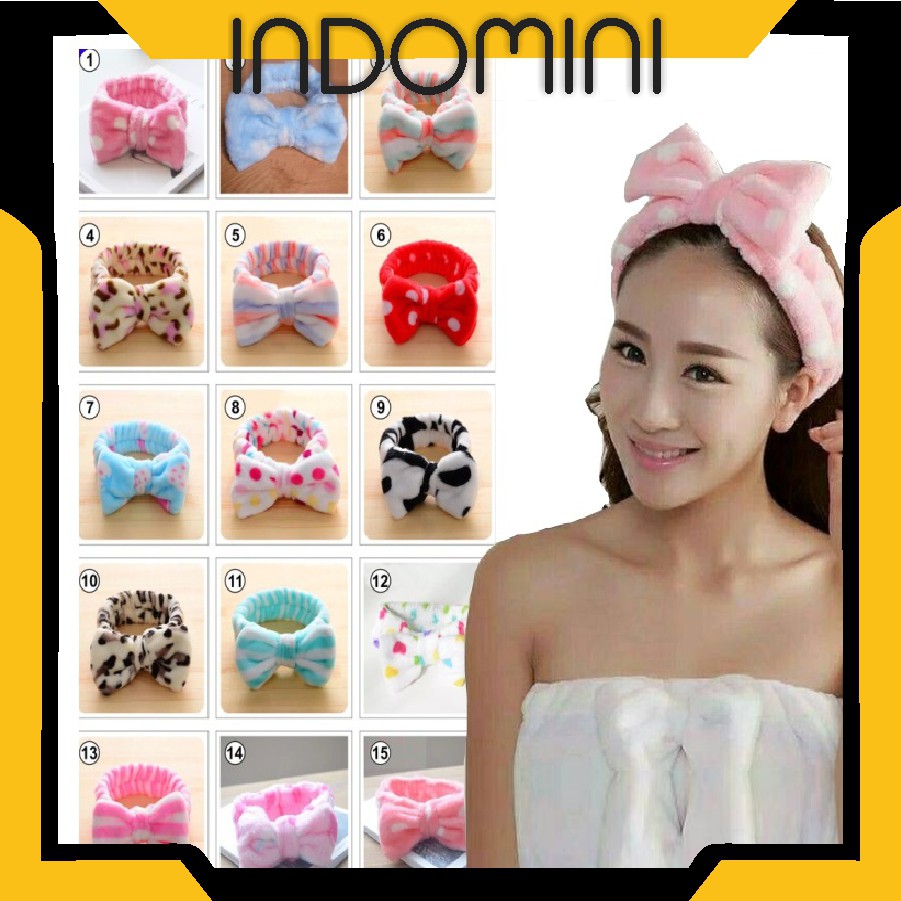 Jual INDOMINI Bando Rambut Fashion Motif Pita Cantik Warna Warni Bando ...