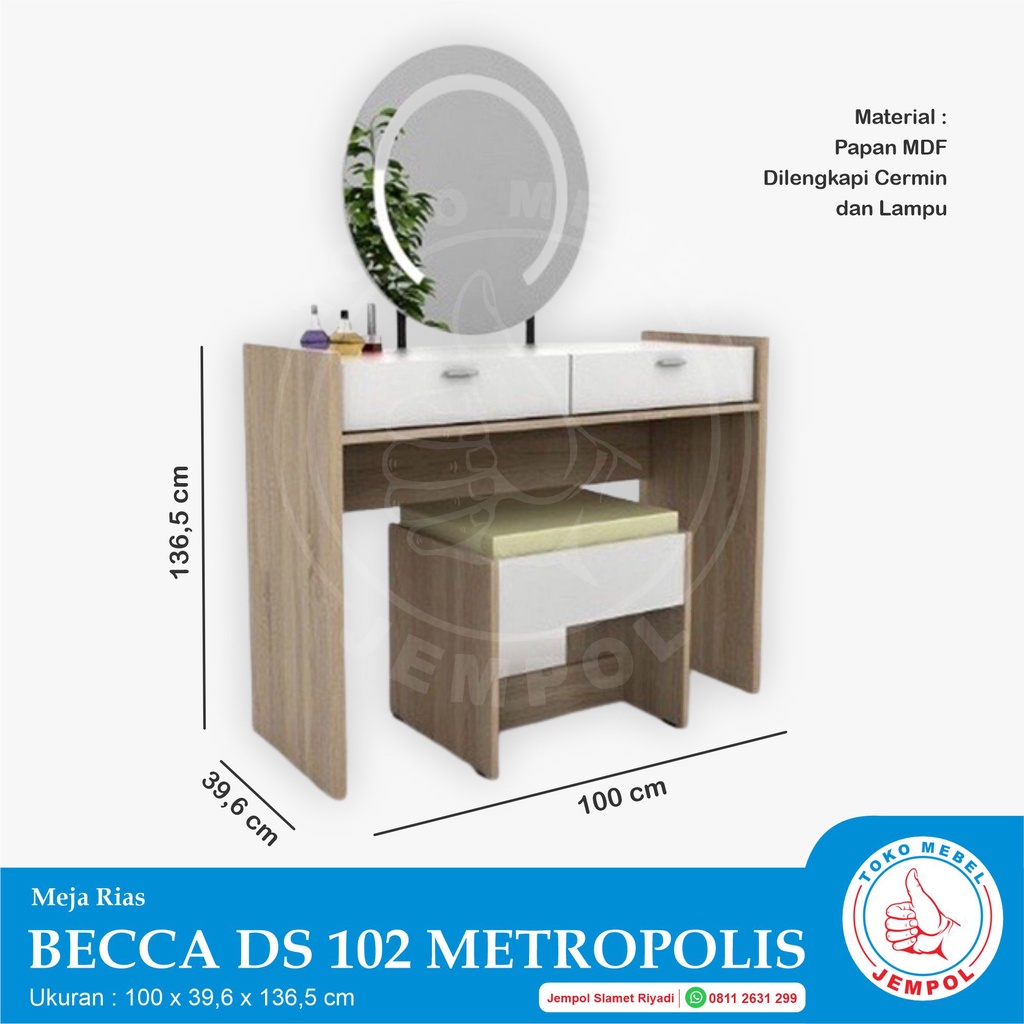Jual Meja Rias Lampu BECCA DS102/Mirror/Meja Makeup/Cermin/Meja ...