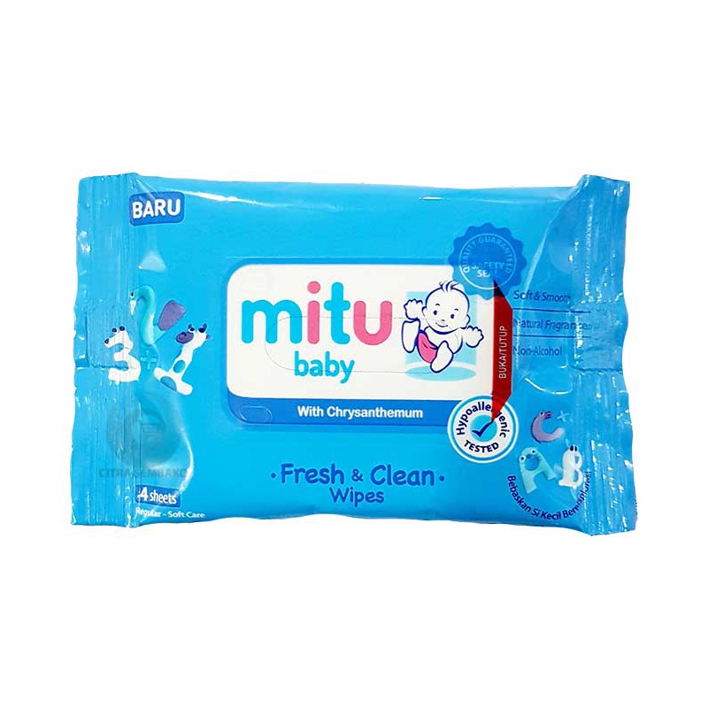 Jual Mitu Baby Wipes Fresh and Clean/ Tissue Basah Mitu Blue isi 4 ...
