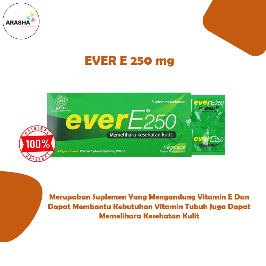 Jual EVER E 250 MG Vitamin E/Vitamin Kulit/Pencegah Penuaan Dini ...