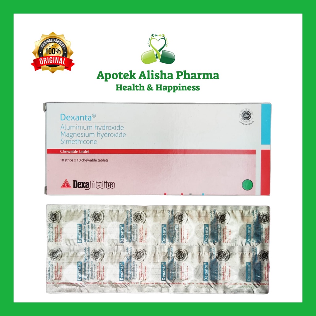 Jual Dexanta Tablet Kunyah Strip / Box - Deksanta Antasida Obat Maag ...