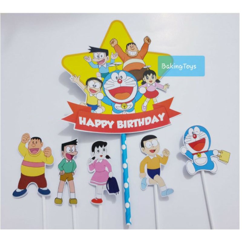 Jual Doraemon Bintang Topper Cake Birthday / Hiasan Kue Ulang Tahun ...