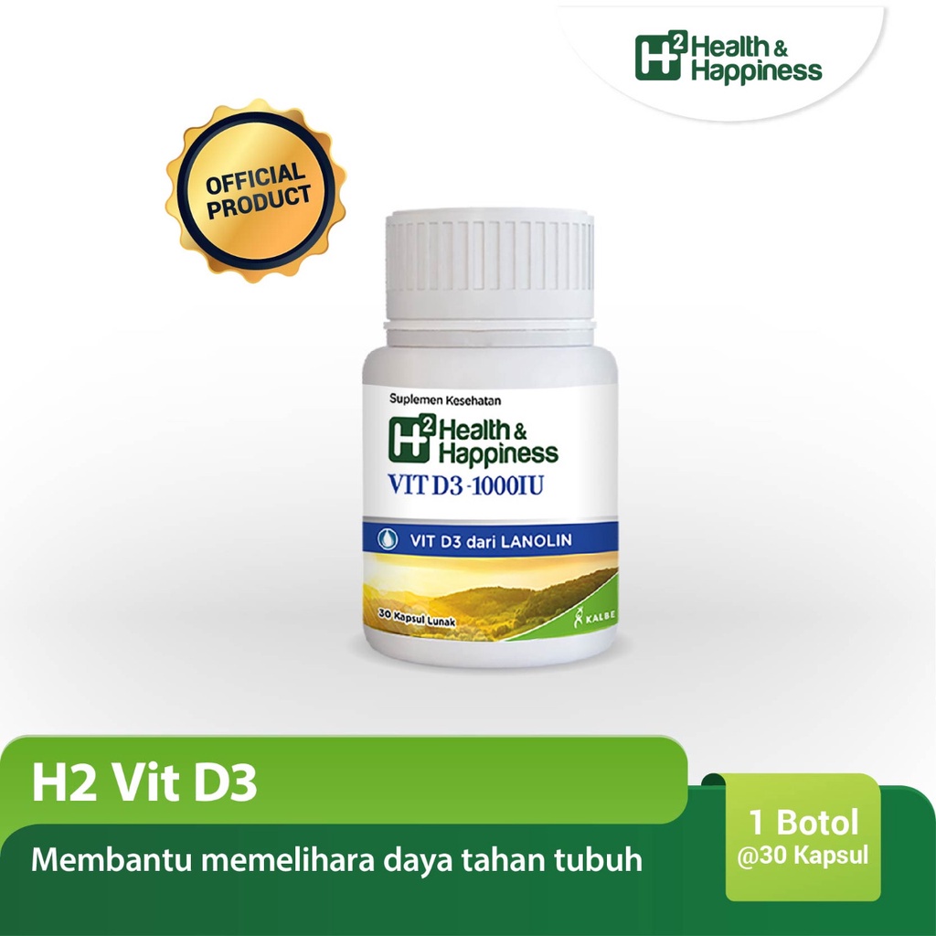 Jual H2 VITAMIN D3 1000 IU | Shopee Indonesia