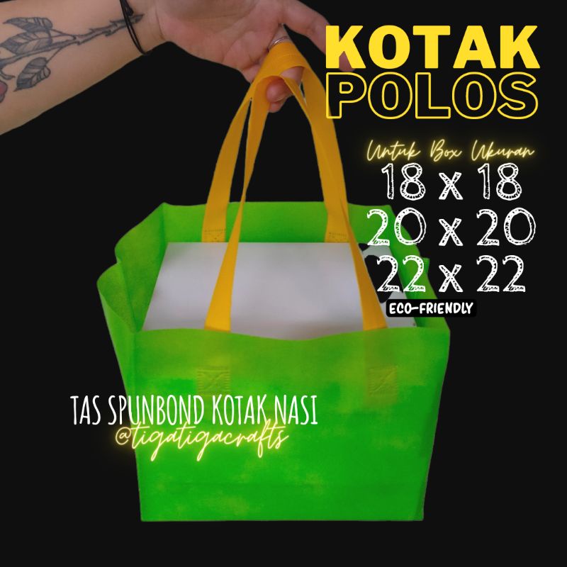 Jual POLOS SATUAN tas spunbond kotak nasi 22x22 20x20 18x18 tas kain box nasi tas hajatan tas ...