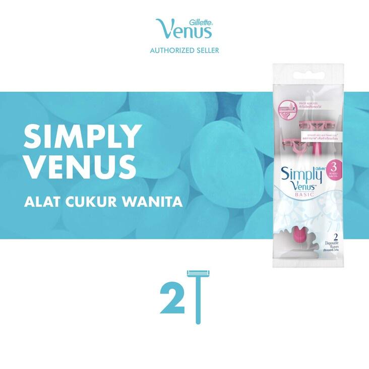 Jual Gillette Venus Alat Cukur Wanita Simply Venus Basic Isi 2 Razor ...