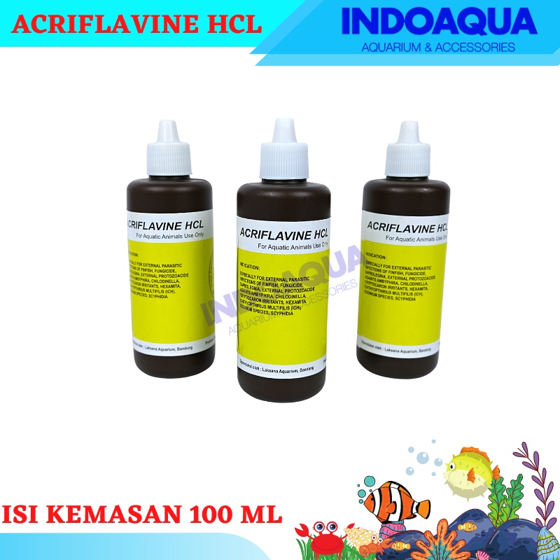Jual Obat Ikan Hias Anti Jamur Obat Ikan Acriflavine HCL 100 ML ...