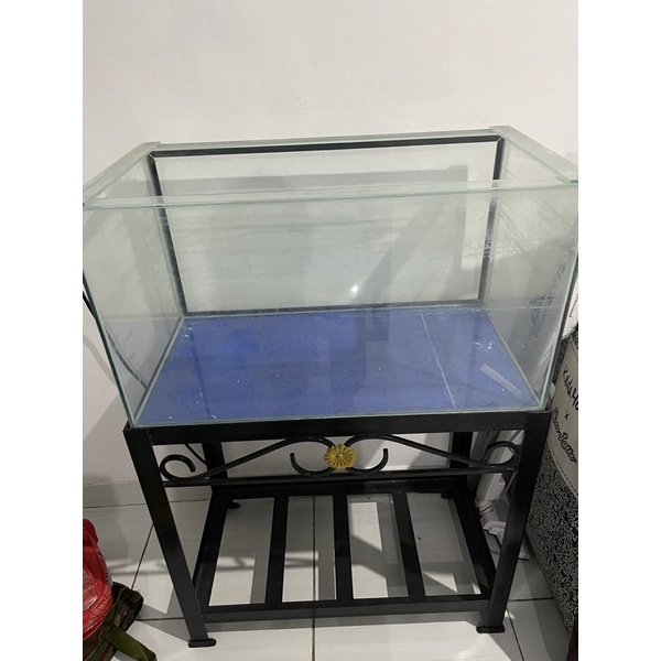 Jual Aquarium Kaca 75x40x40 plus rak besi | Shopee Indonesia