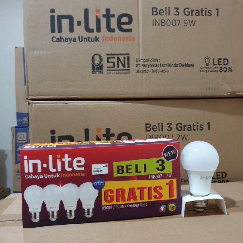 Jual Lampu LED Bohlam In-Lite 7 Watt / Lampu Paket LED Inlite 7 Watt ...