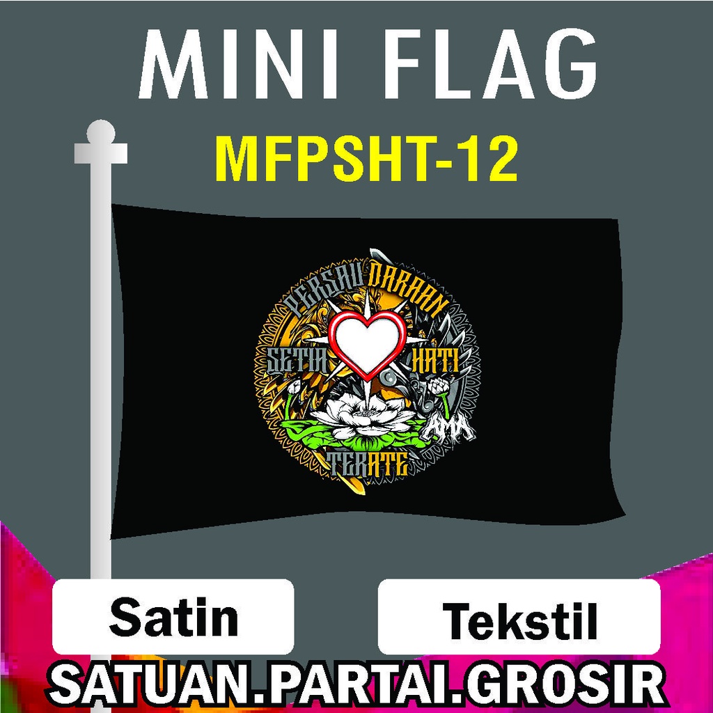 Jual MINI FLAG PSHT TERBARU/ BENDERA MINI CUSTOM PRINTING SATUAN PARTAI ...