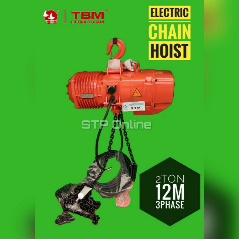 Jual ELECTRIC CHAIN HOIST 2TON 12M 3PHASE TBM | Shopee Indonesia
