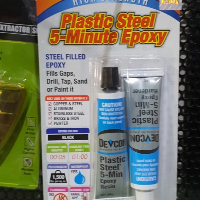 Jual DEVCON PLASTIC STEEL EPOXY LEM BESI EPOXY DEVCON USA | Shopee Indonesia