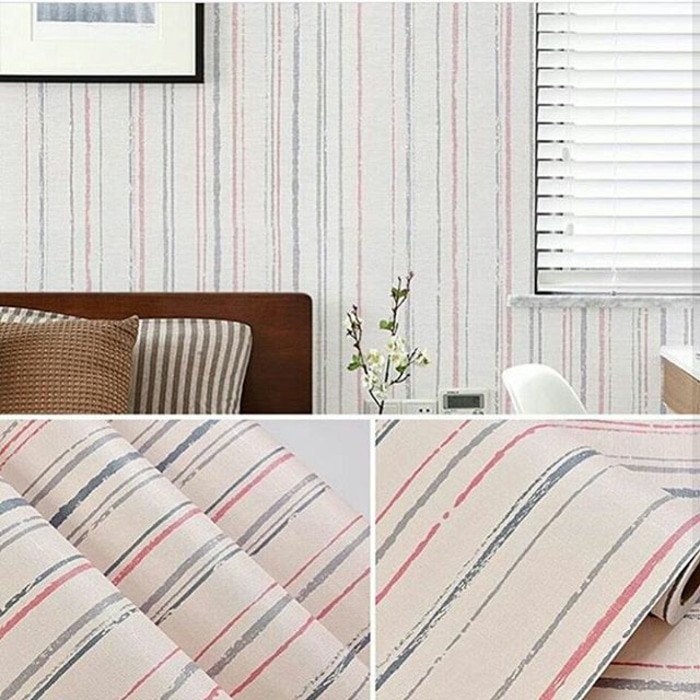 Jual Wallpaper Sticker Motif Abstrak Red And Blue Line Ukuran 45 cm x ...