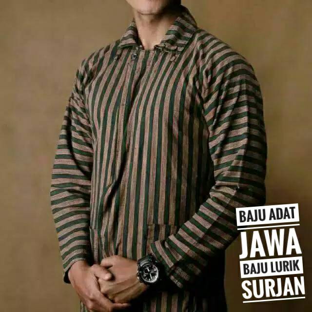 Jual Baju Surjan Lurik Pria Adat Jawa Khas Solo Jogja /Baju Lurik Jawa Pria /Baju lurik adat ...