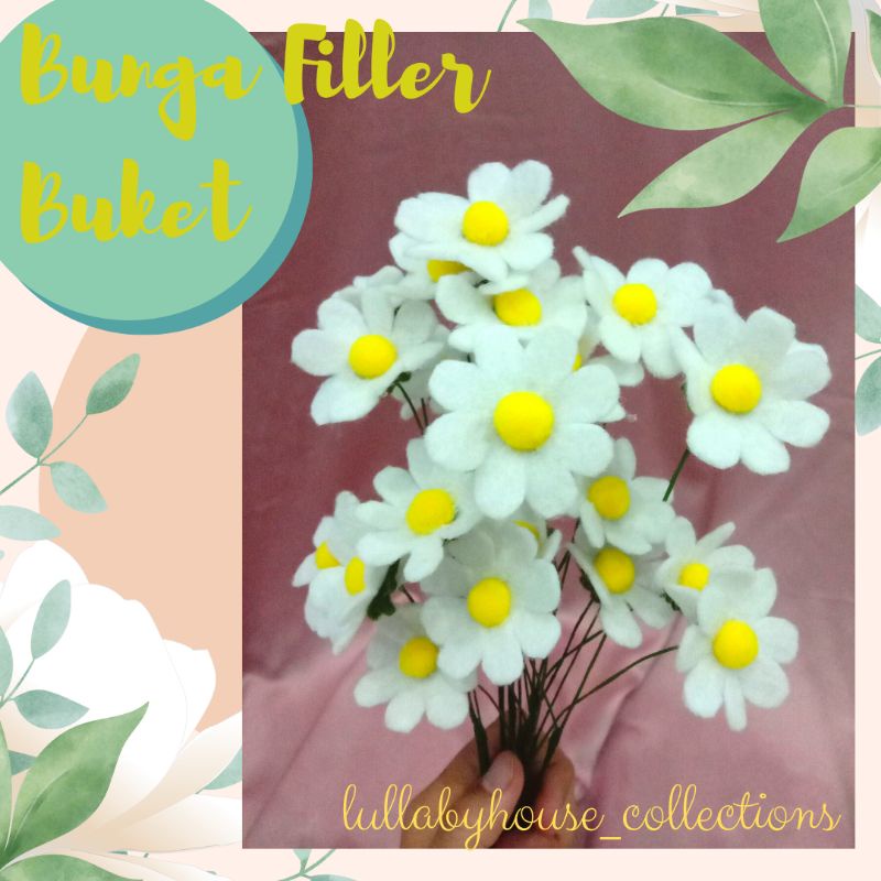 Jual [PO - PERTANGKAI] Filler Buket Bunga Flanel - Daisy | Shopee Indonesia